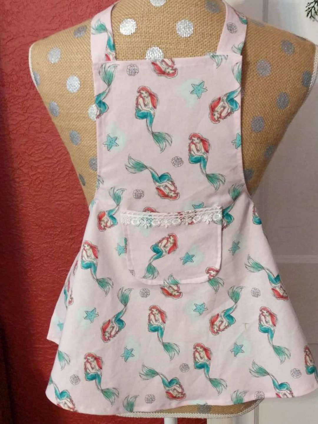 DISNEY'S ARIEL APRON -- Little Ariel on Pale Purple --little Girls ...