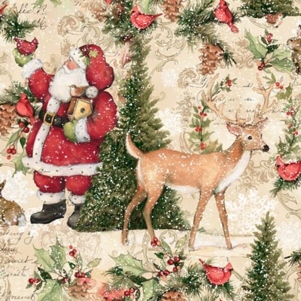 Susan Winget Santa Fabric - Etsy