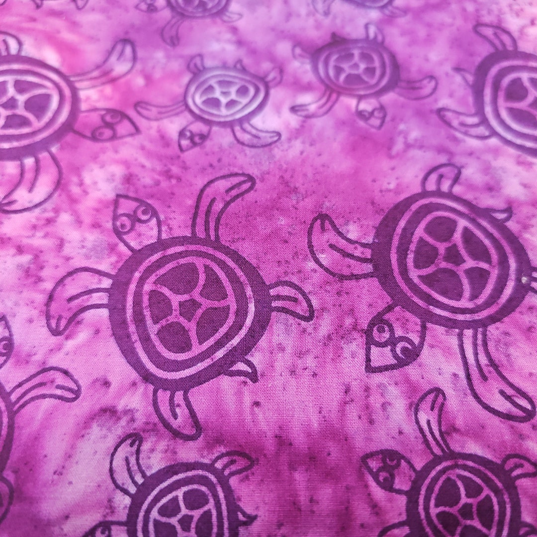 Turtle Batik Cotton Fabric African Beach Ocean Purple by the - Etsy