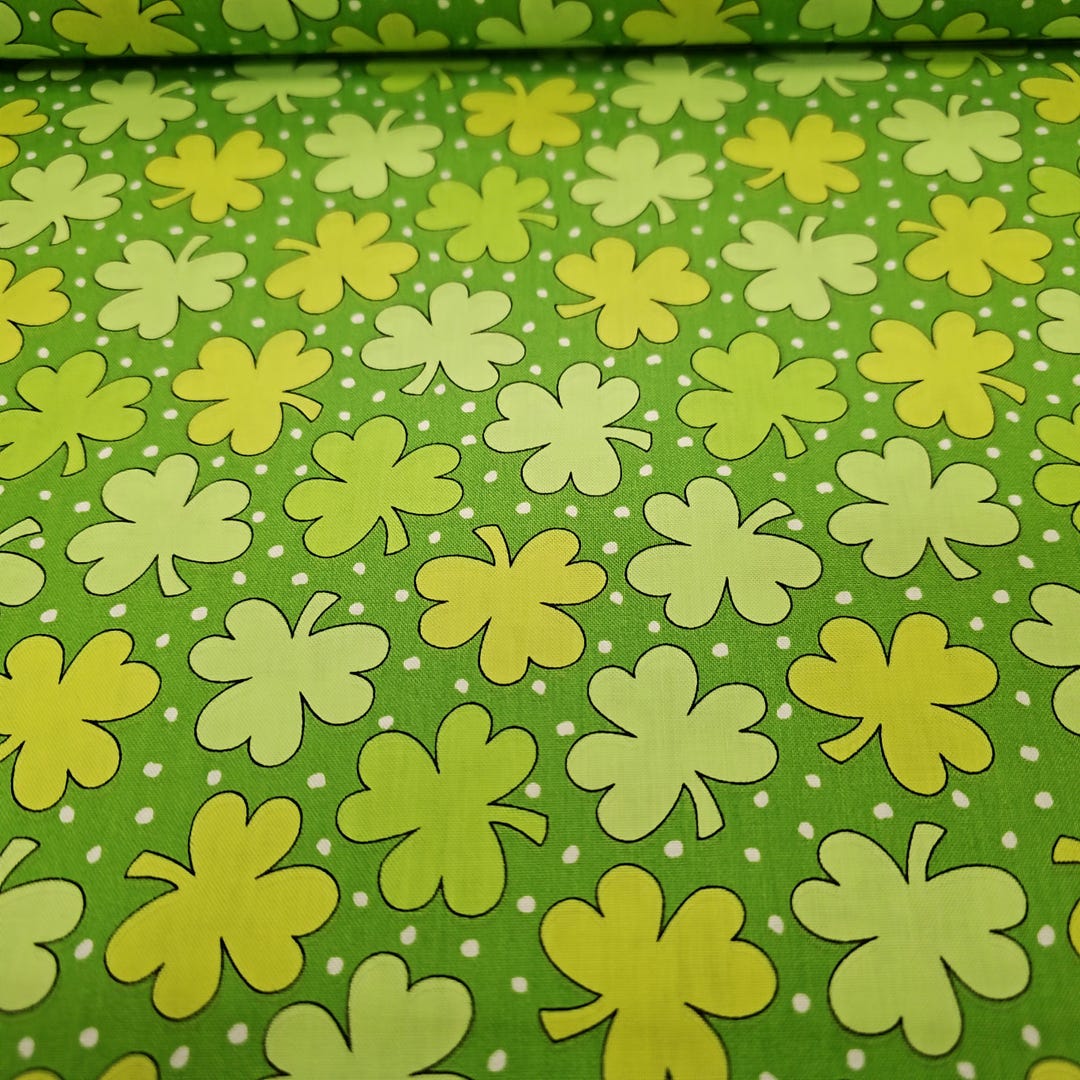 Threes a Charm Shamrock Squares St. Patrick's Day Cotton Fabric Kim ...