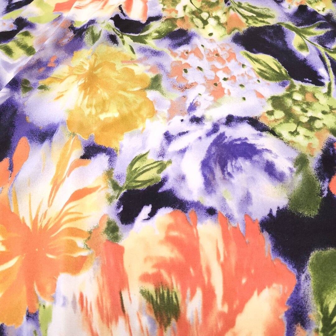 Splash Floral FTY Jersey Knit Floral Fabric Polyester Spandex Apparel ...