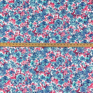 Rose Floral Cotton Fabric Poplin Summer Outfit Apparel by the Yard - Etsy