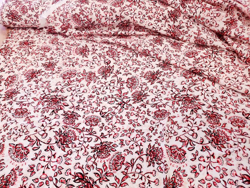 2.5 yards Ramm Fabric, Tudor Rose print, vintage cotton, English ...