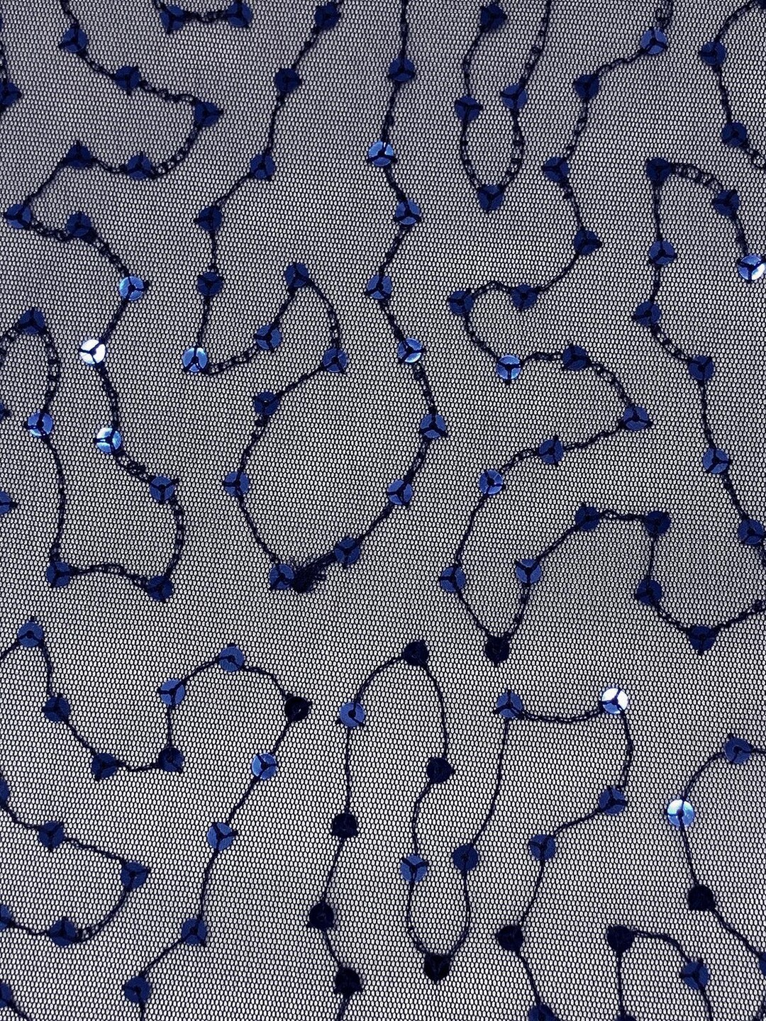 Sequin Netting Dark Navy Blue Costume Gown Special Occasion by the Yard ...