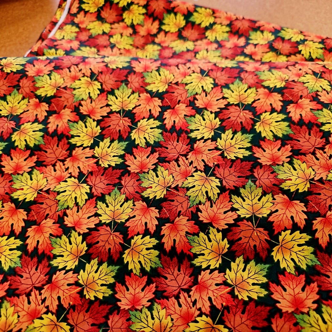 Thanksgiving Fall Leaves Cotton Fabric MDG Autumn by the Yard - Etsy