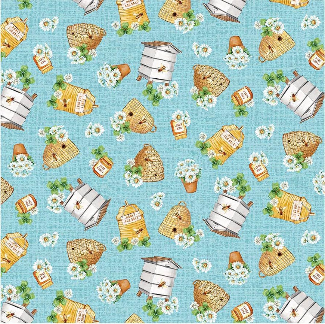Honey Bee Hives Cotton Fabric Abstract Michael Miller - Etsy