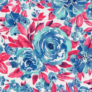 Rose Floral Cotton Fabric Poplin Summer Outfit Apparel by the Yard - Etsy