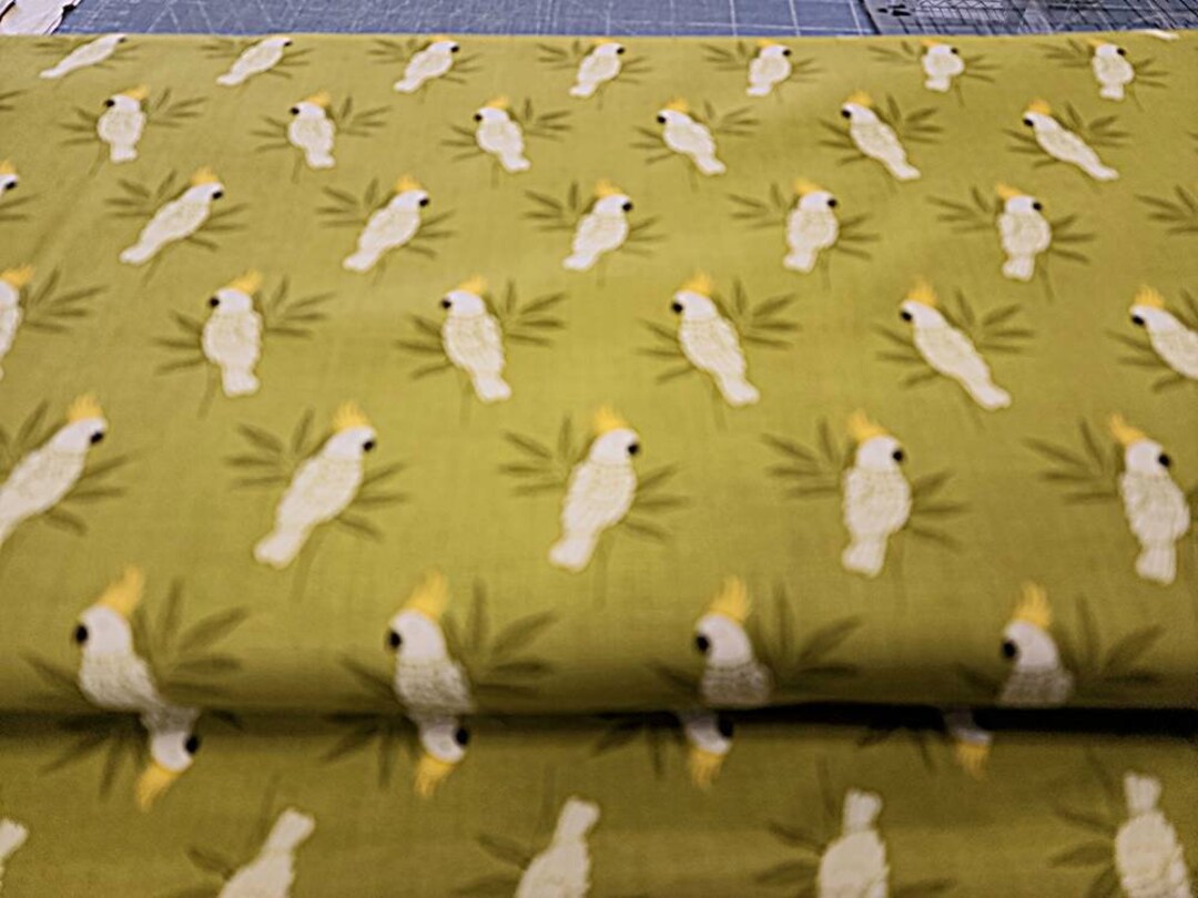 Monsoon Cockateil Cotton Fabric Andover Blue Asian by the Yard - Etsy