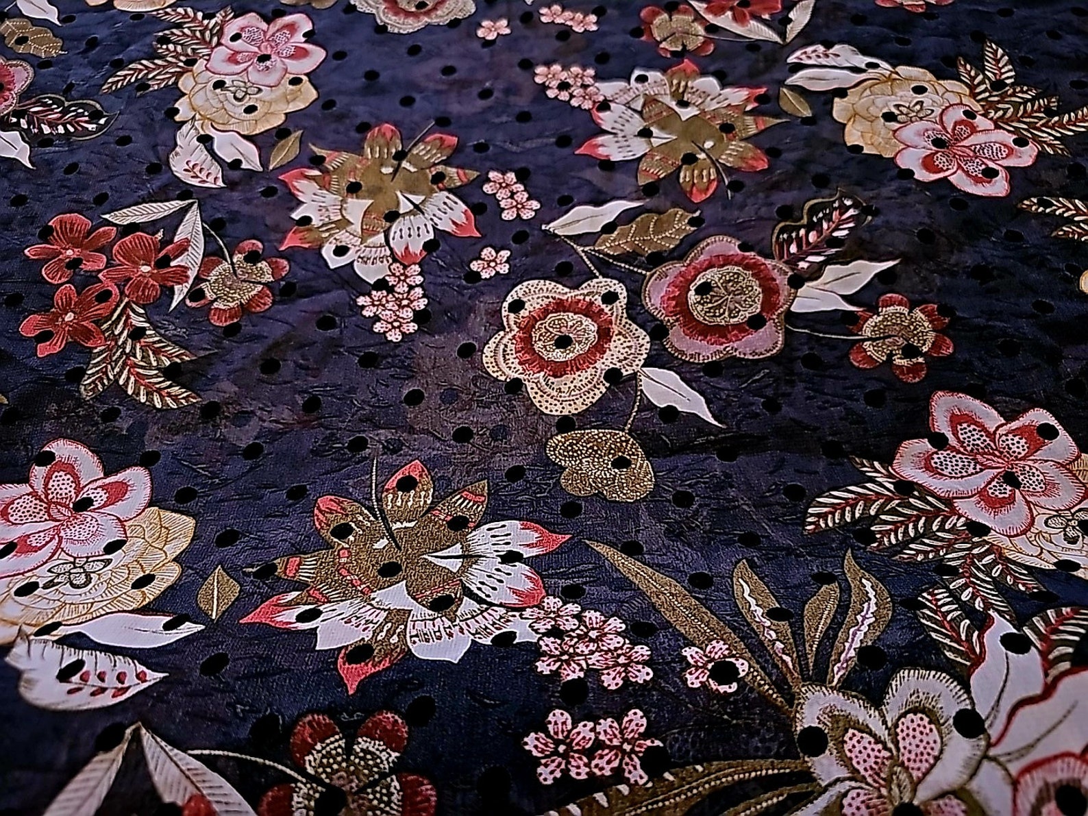 Chiffon Flock Floral Polka Dot Apparel Fabric by the Yard - Etsy