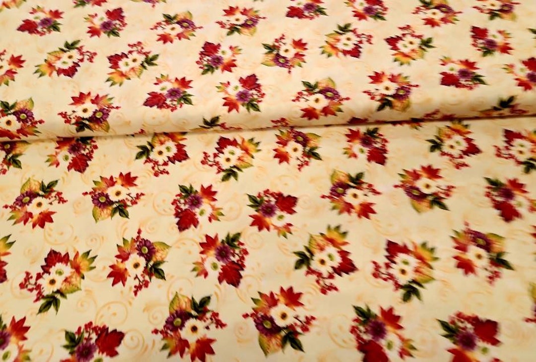 Pumpkin Harvest Autumn Fall Floral Henry Glass by the Yard - Etsy