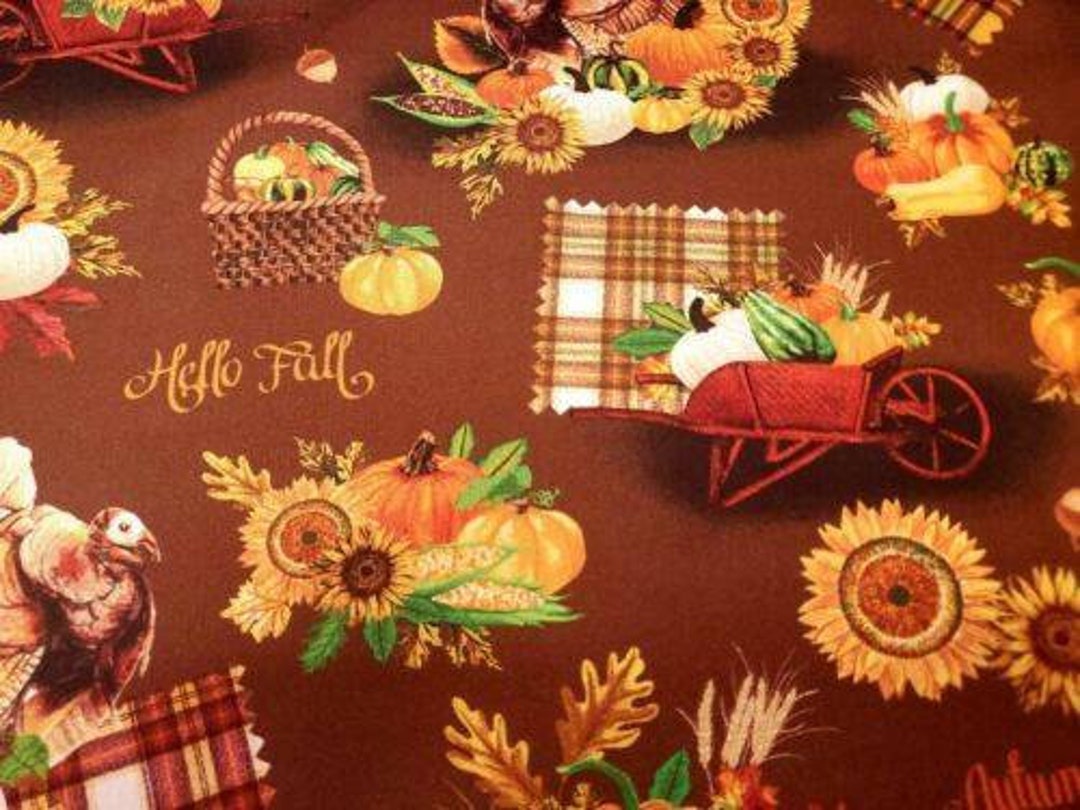 One of a Kind Harvest Hello Fall Patches Autumn Windham by the Yard - Etsy