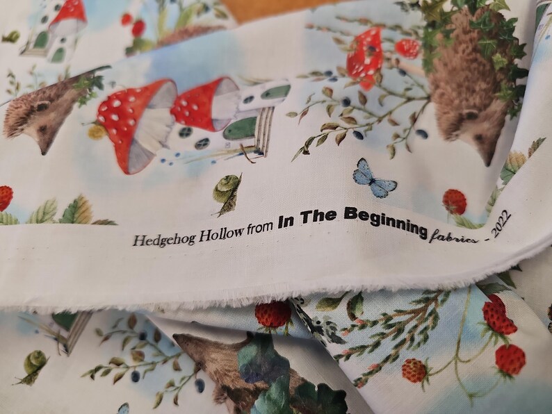 Hedgehog Hollow Cotton Fabric in the Beginning Forest Animals by the ...