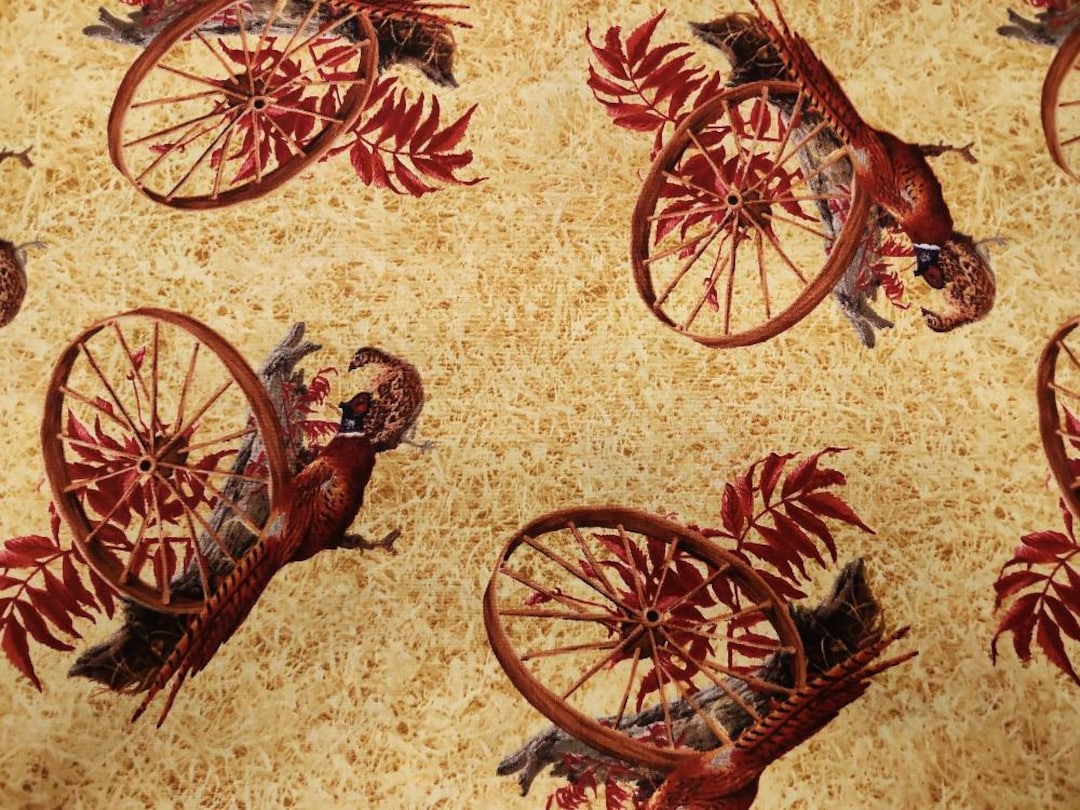 Pheasant Run Cotton Fabric Blank Quilting Autumn Bird Harvest - Etsy