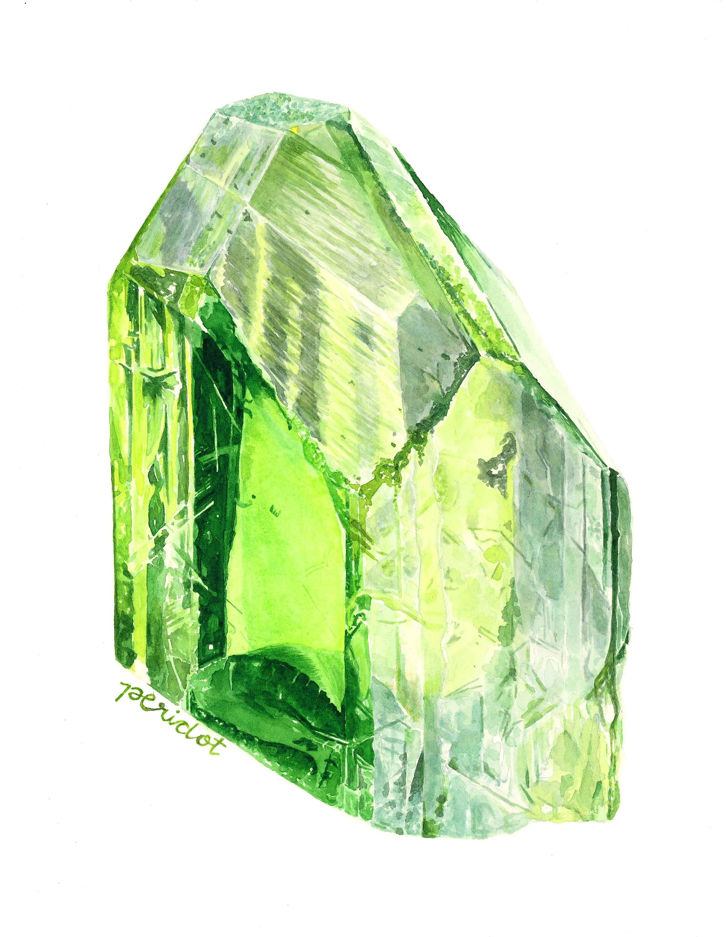 Watercolor August Birthstone Peridot Green Gemstone Green - Etsy