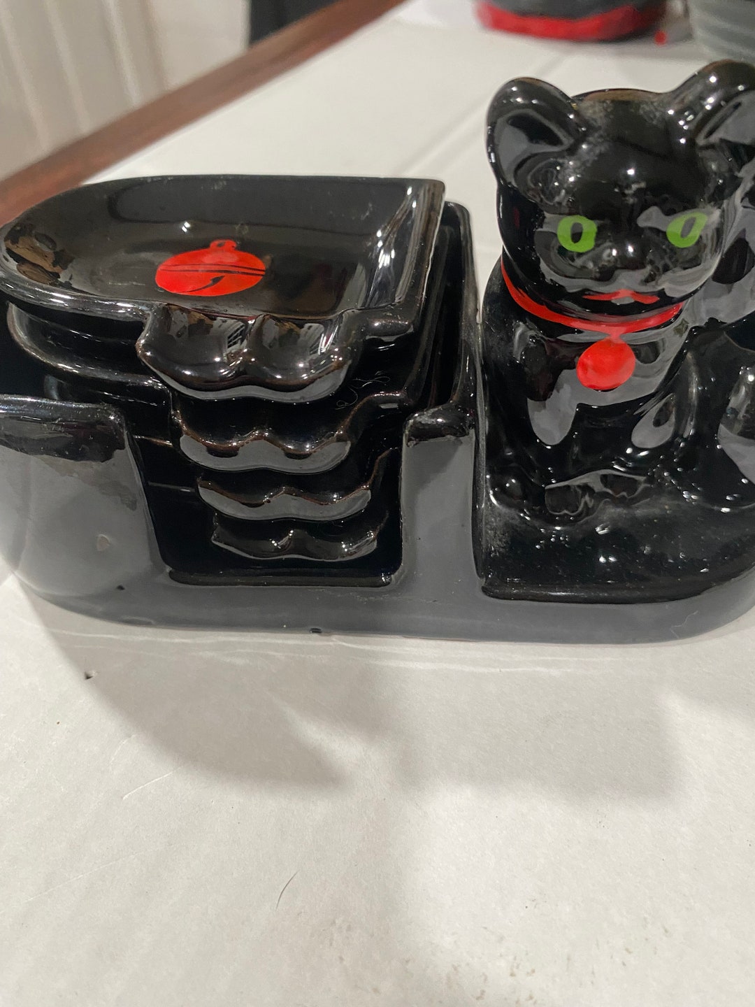 1950s Black Cat Ash Tray Holder and Trays - Etsy
