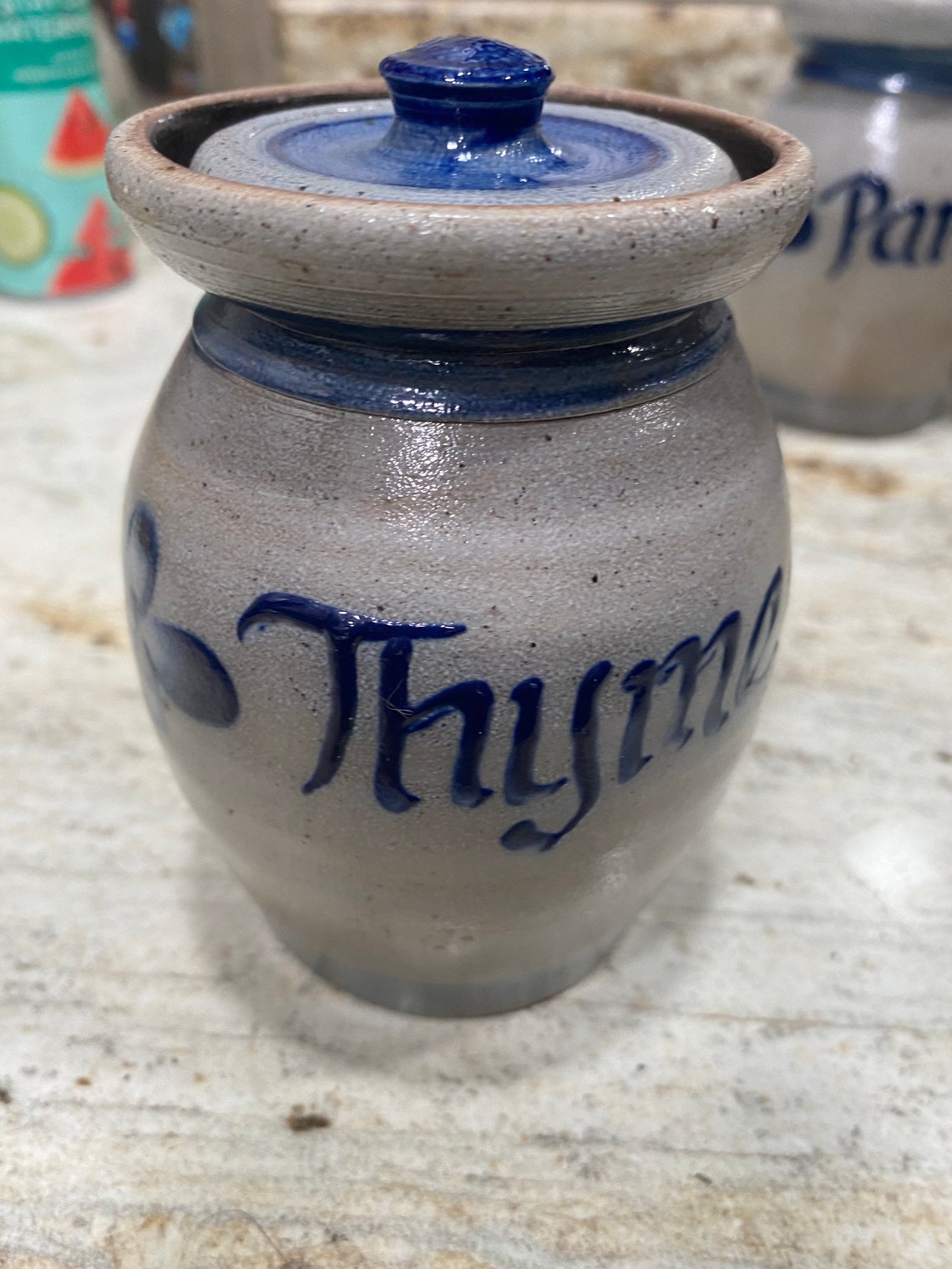 Set of 4 1992 Rowe Pottery With Blue Glazed Embelishments With - Etsy