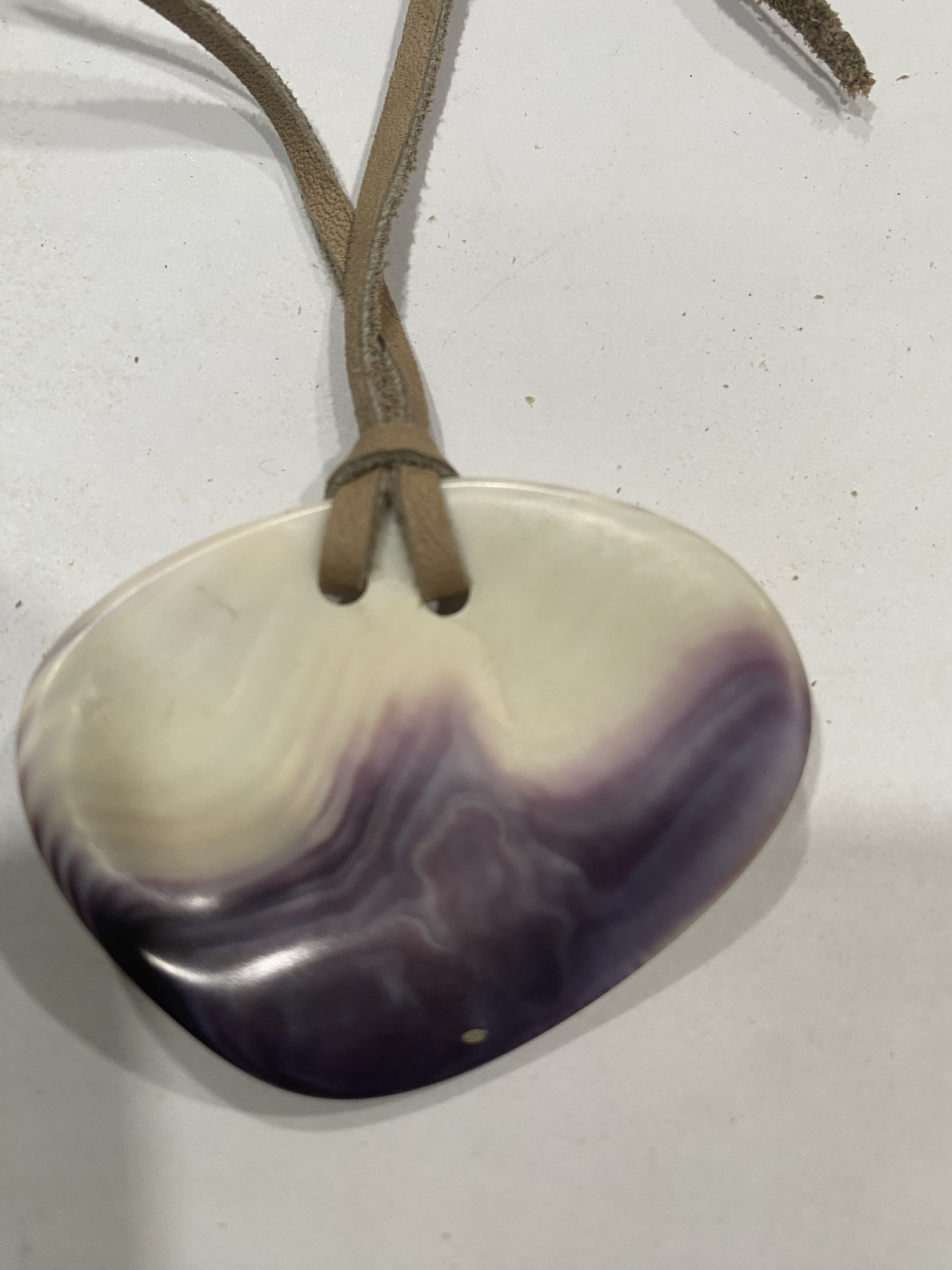 Beautiful Native American Made Wampum Leather Tie Necklace - Etsy