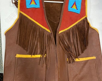 Leather Native American Vest | Etsy
