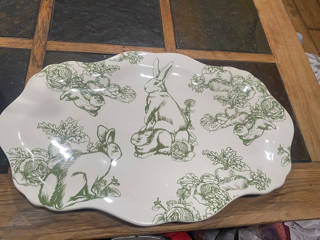 Rare Jay Wilfred Bunny Toile 20 in Platter - Etsy
