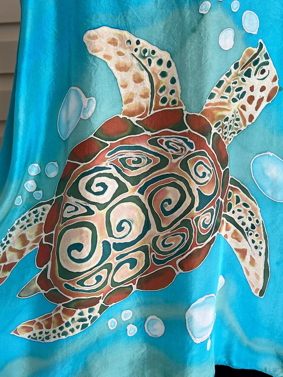 Sea Turtle Tank Top Size Xlarge Hand Painted Wearable Silk Top With ...