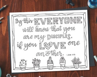 Bible Verse Coloring Page John 3:16 Printable Coloring