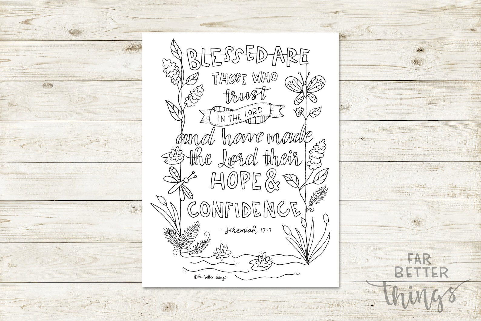 Bible Verse Coloring Page - Jeremiah 17:7 - Printable Bible Coloring ...