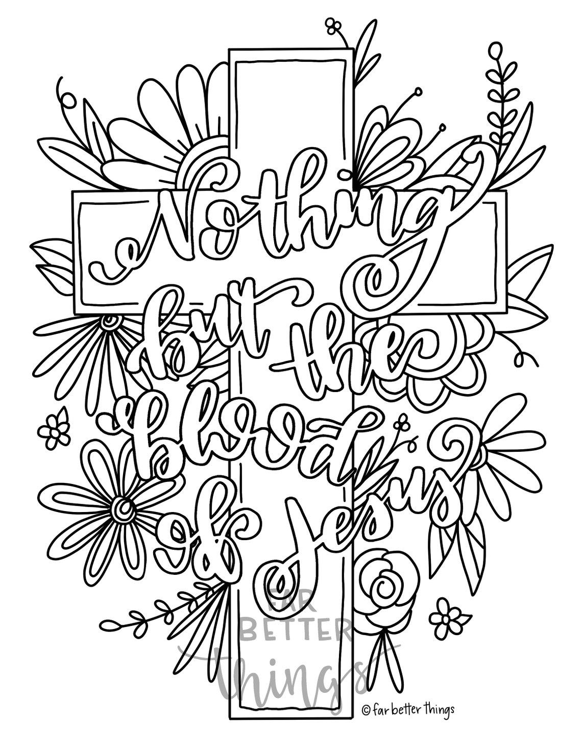 Hymn Coloring Page - Nothing but the Blood of Jesus - Printable Hymn ...