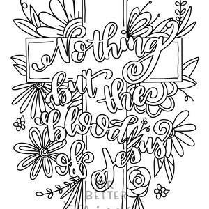 Hymn Coloring Page - Nothing but the Blood of Jesus - Printable Hymn ...