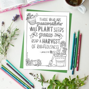 Bible Verse Coloring Page - James 3:18 - Printable Digital Download ...