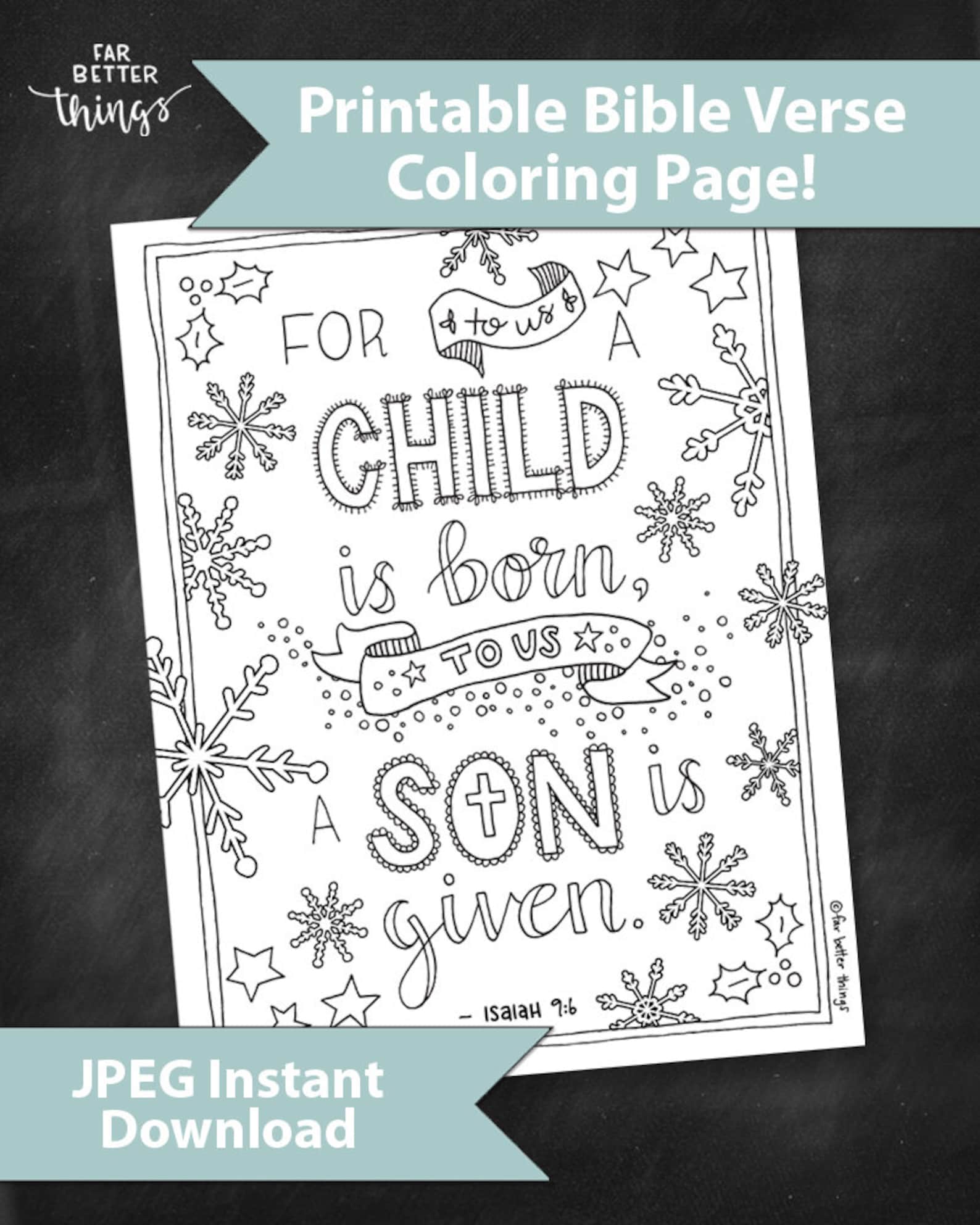 Bible Verse Coloring Page - Isaiah 9:6 - Printable Bible Verse Coloring ...