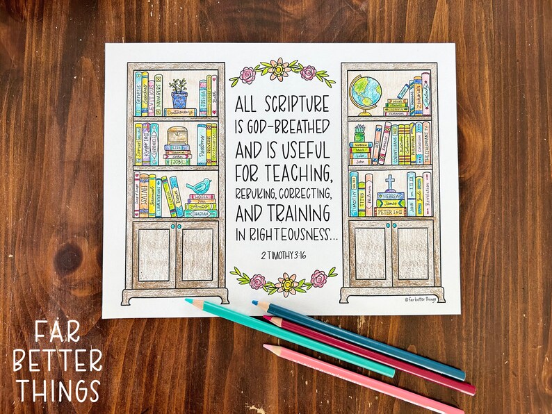 Bible Verse Coloring Page - 2 Timothy 3:16 - Printable Digital Download ...