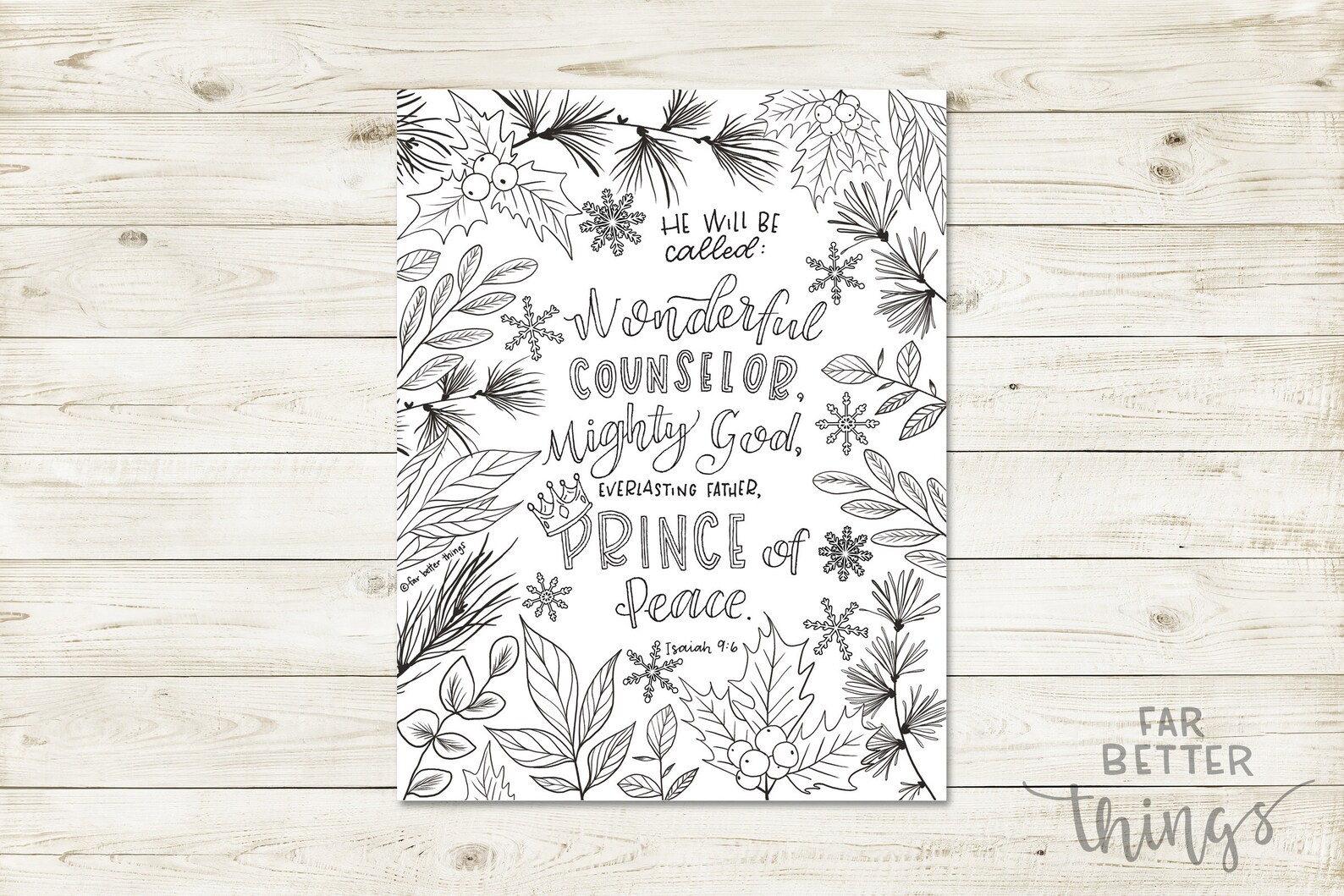 Bible Verse Coloring Page - Isaiah 9:6 - Printable Bible Verse Coloring ...