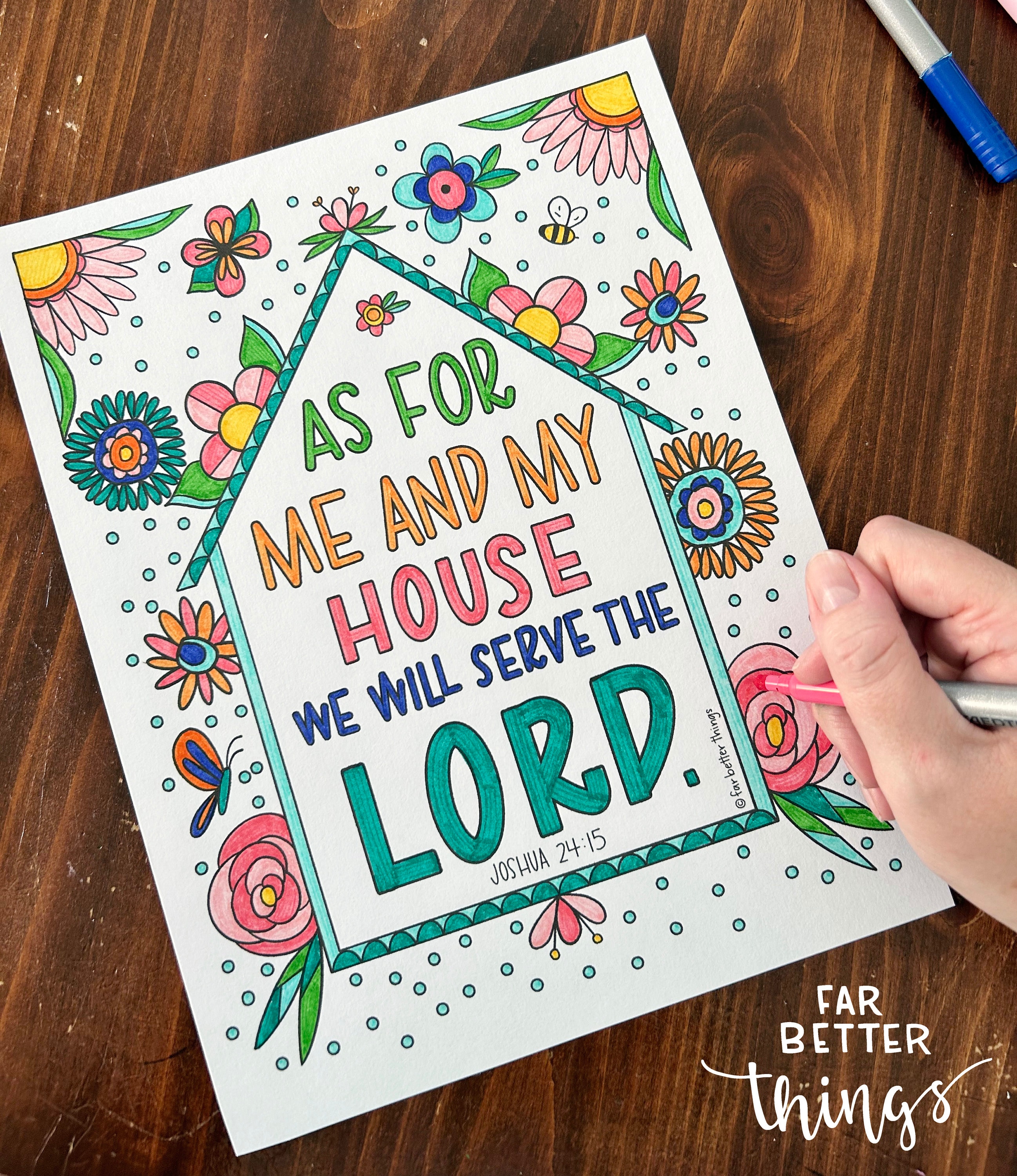 Bible Verse Coloring Page Joshua 24:15 Printable Digital Download ...