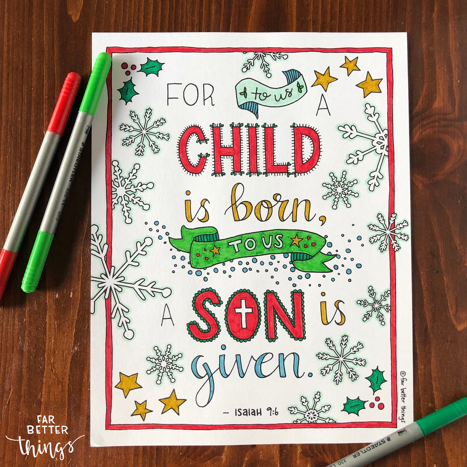 Bible Verse Coloring Page - Isaiah 9:6 - Printable Bible Verse Coloring ...