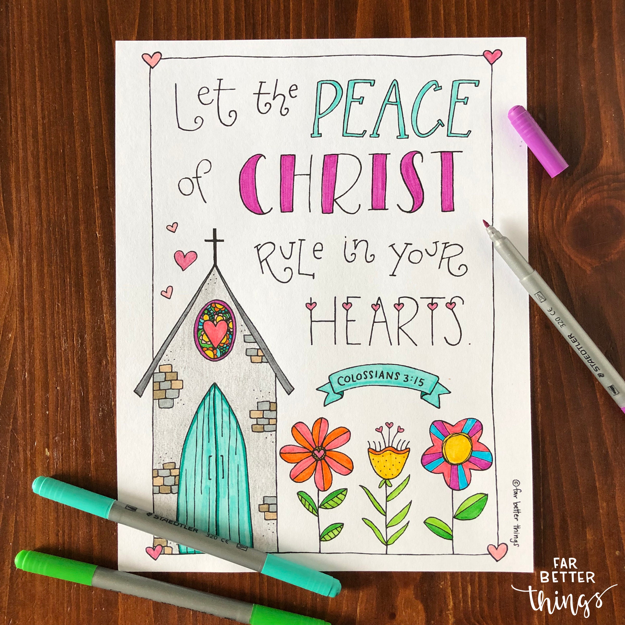 Bible Verse Coloring Page - Colossians 3:15 - Printable Bible Coloring ...