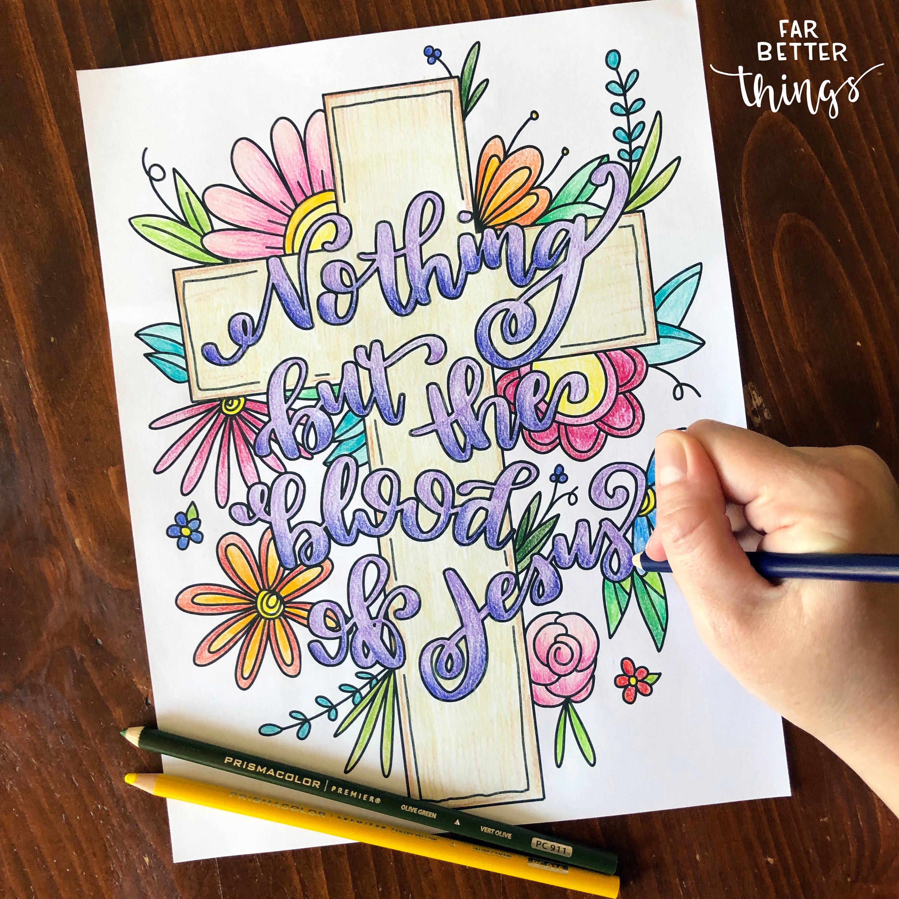 Hymn Coloring Page - Nothing but the Blood of Jesus - Printable Hymn ...