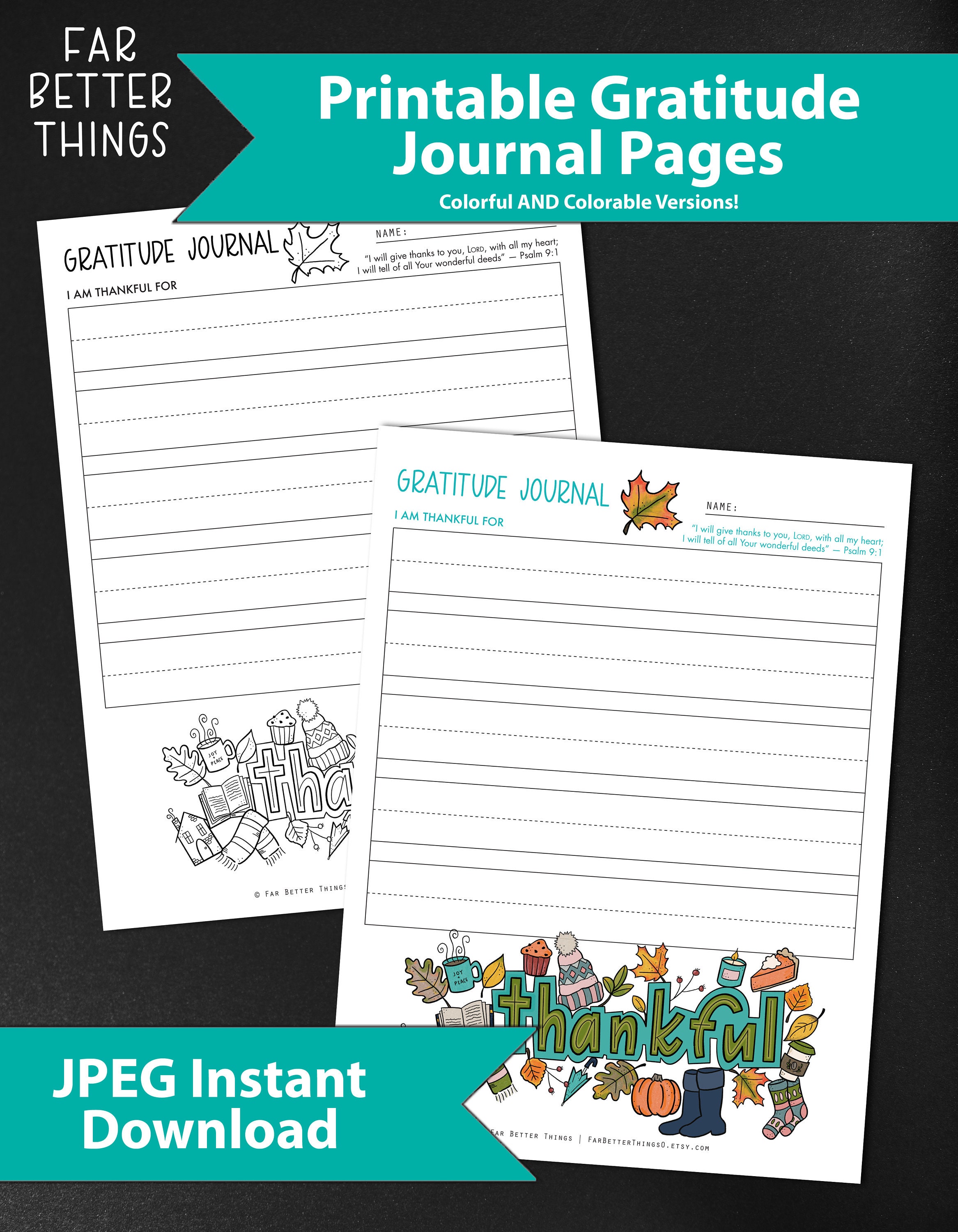 Christian Kids Gratitude Journal Printable, Christian Gratitude ...