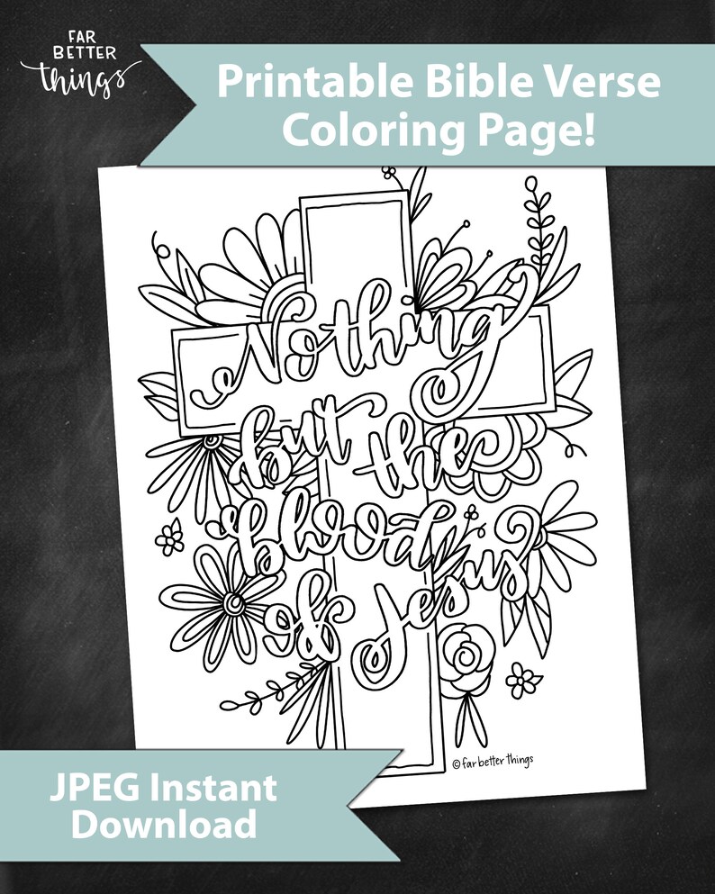 Hymn Coloring Page - Nothing but the Blood of Jesus - Printable Hymn ...