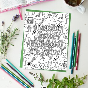 Hymn Coloring Page - Amazing Grace - Printable Hymn Coloring Page ...