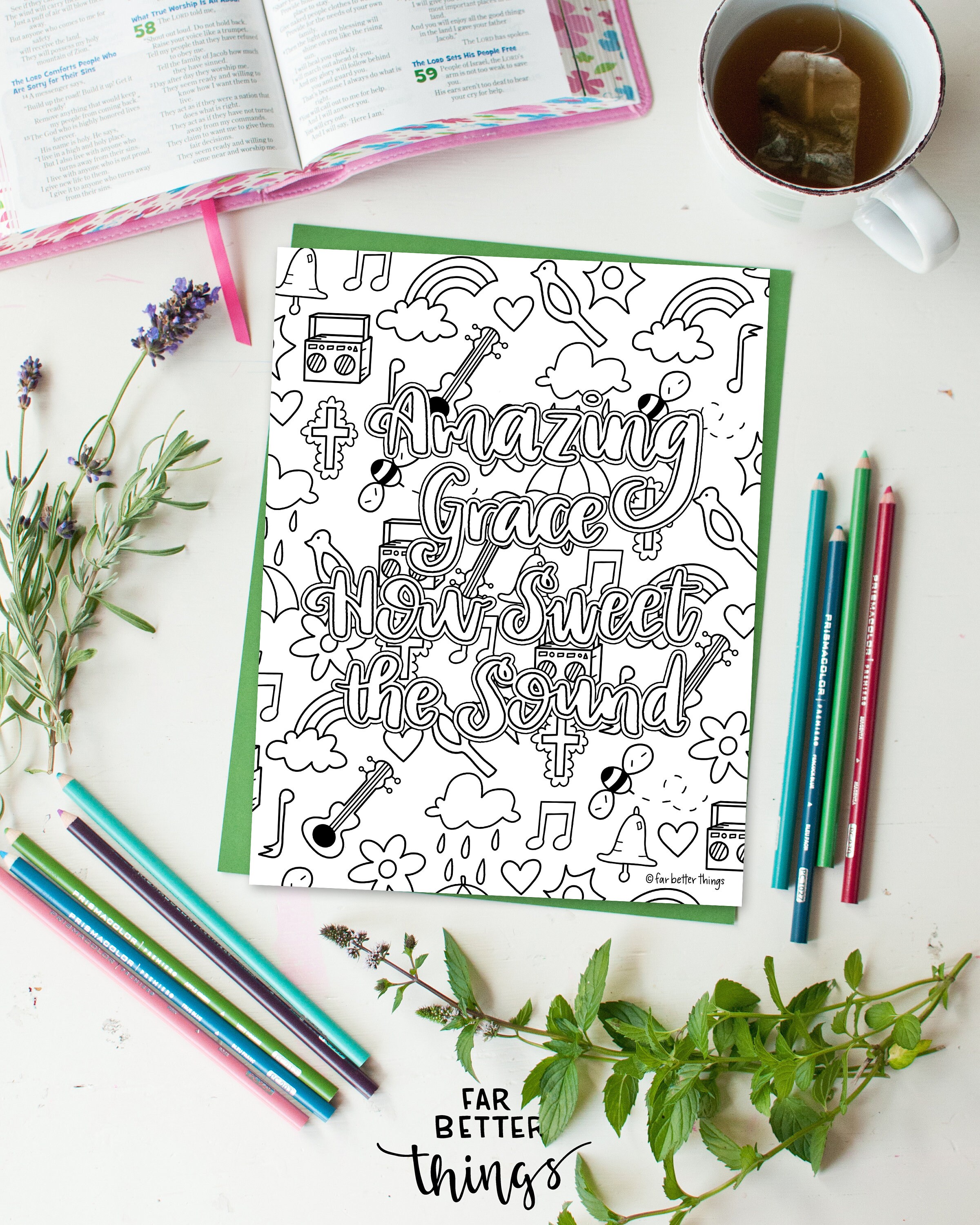 Hymn Coloring Page Amazing Grace Printable Hymn Coloring Page ...