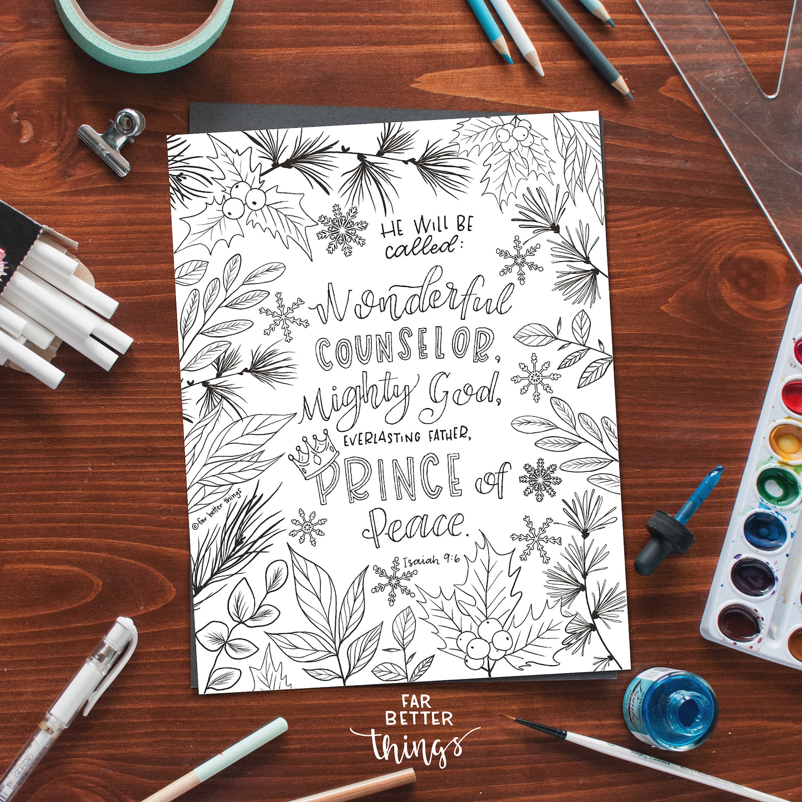 Bible Verse Coloring Page - Isaiah 9:6 - Printable Bible Verse Coloring ...