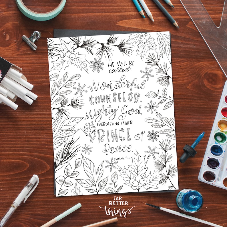Bible Verse Coloring Page - Isaiah 9:6 - Printable Bible Verse Coloring ...