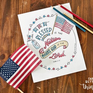 Bible Verse Coloring Page - Psalm 33:12 - Printable Digital Download ...