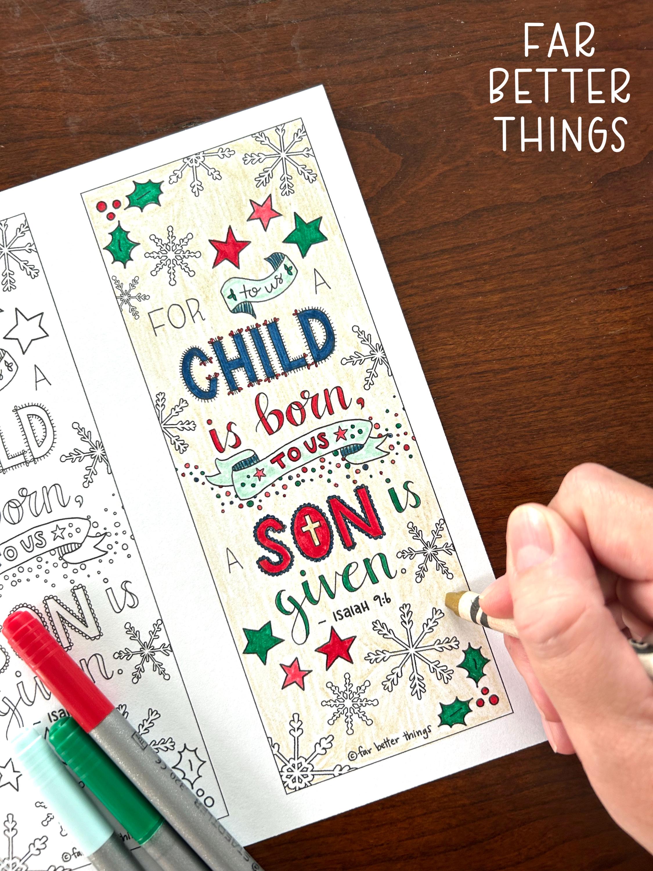 Bible Verse Coloring Bookmark - Isaiah 9:6 - Printable Bible Verse ...