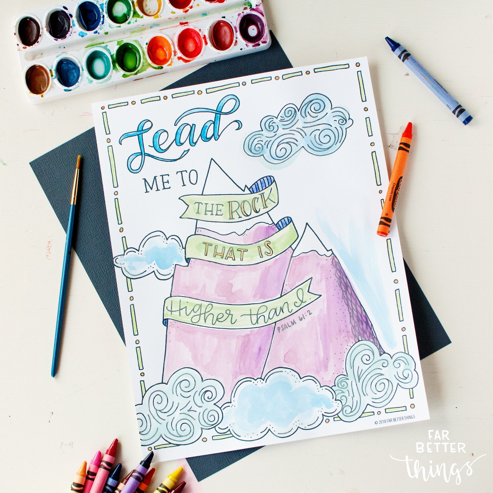 Bible Verse Coloring Page - Psalm 61:2 - Printable Coloring Page, Bible ...