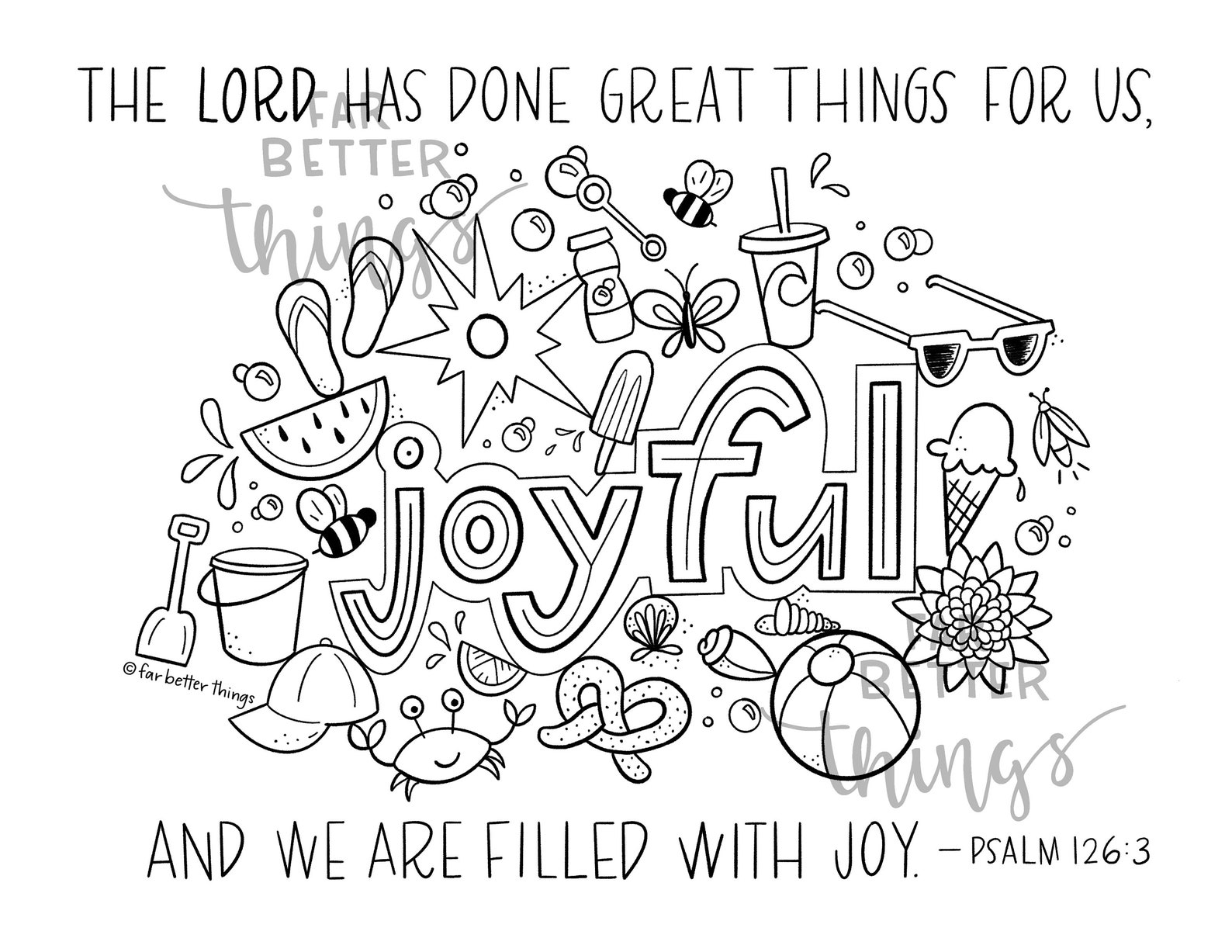 Bible Verse Coloring Page Psalm 126:3 Printable Digital Download, Bible ...
