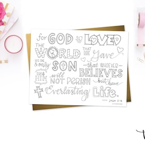 Bible Verse Coloring Page - John 3:16 - Printable Bible Coloring Page ...