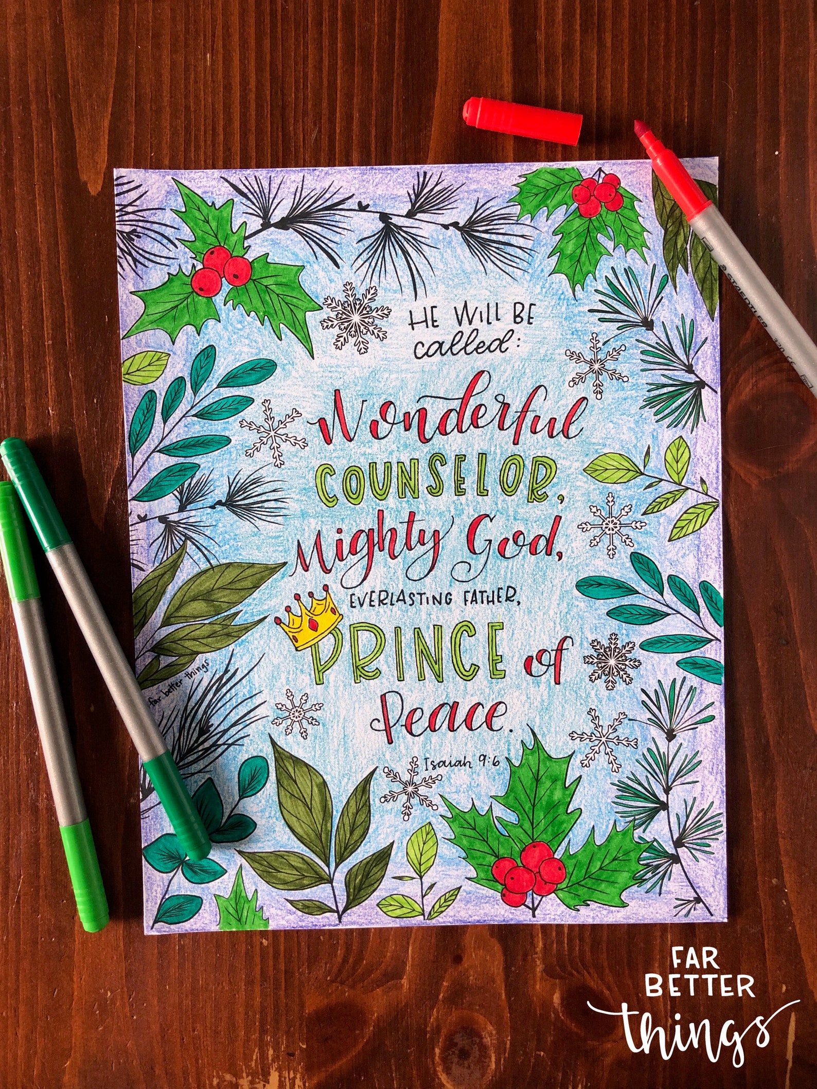 Bible Verse Coloring Page - Isaiah 9:6 - Printable Bible Verse Coloring ...