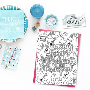 Hymn Coloring Page - Amazing Grace - Printable Hymn Coloring Page ...
