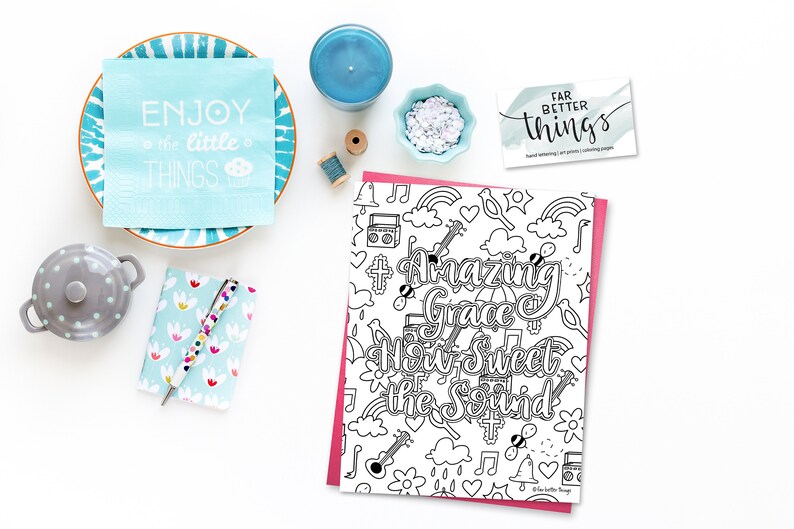 Hymn Coloring Page - Amazing Grace - Printable Hymn Coloring Page ...